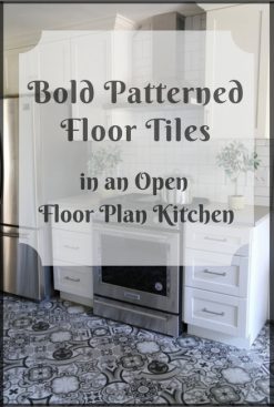 Bold Patterned Floor Tiles in an Open Floorplan Kitchen - The Decorologist